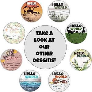 Hello World Newborn Baby Announcement Sign Shower Gift Baby Birth Stats Hospital Photo Props Gender Reveal Girl Boy Neutral Nursery Wall Decor Gifts Baby Book Keepsake (Mountains)