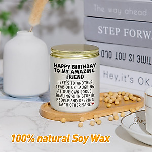 Jonico Happy Birthday Gifts for Women - Funny Best Friend Friendship Gifts for Women Friends, Birthday Gifts for Best Friend Bestie BFF Coworker Classmate Women, Lavender Candle Gifts