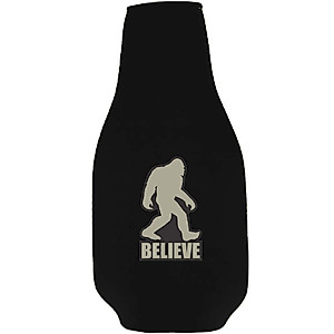 Bigfoot Believe Beer Bottle Coolie With Opener (1, Black)