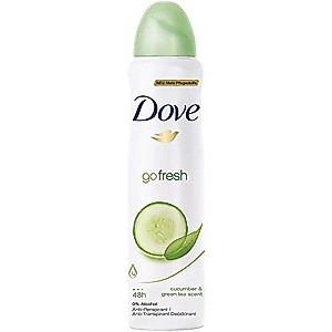 Dove Antiperspirant 48 Hours Body Spray, Go Fresh Cucumber & Green Tea Deodorant, 6 Packs x 150 ML / 5 Fl.Oz (International Version)