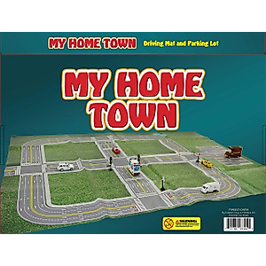 Drive N Learn Car Play Mat City Town and Parking Lot My Home Town” for Kids Toys Cars Matchbox Road Great Gift Idea for Boys Girls Ages 3 or Above 57 x 42 Inch Vinyl Plastic