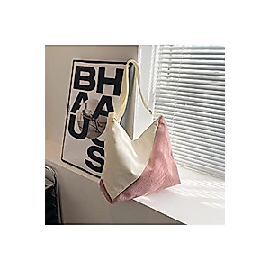 Ulisty Women Large Capacity Corduroy Tote Bag Casual Messenger Bag Hobo Bag Crossbody Bag Shoulder Bag Handbag black