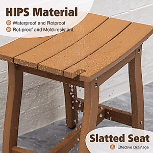 SUEH DESIGN Shower Bench, HIPS Shower Chair Waterproof Shower Stool for Inside Shower Spa, Shower Seat for Adults Elderly Indoor Outdoor, Teak