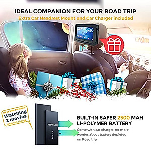 MYDASH 12.5" Portable DVD Player, Car DVD Player for Kids with 10.5" HD Swivel Screen, 5 Hrs Rechargeable Battery, Support CD/DVD/SD Card/USB, Car Headrest Mount Case, Car Charger, Region Free, Black