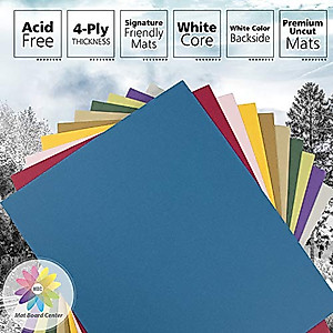 Mat Board Center, 10-Pack 11x14 Uncut Photo Mats Backing Boards - Mixed Color - for Frames, Photos, Pictures and More