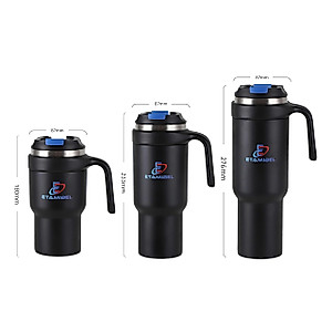 ETAMIBEL 20oz Double Wall Stainless Steel Vacuum Insulated Tumbler with Handle Straw Lid Straw Toppers Straw Brush | Thermos Flask for Water Iced Tea Coffee Smoothie and More| Portable Mug For travel