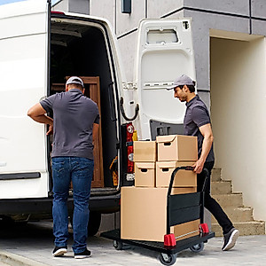 Platform Truck Cart, Foldable Push Cart Dolly w/Five 360° Swivel 6'' Wheels, 1600LBS Capacity Heavy Duty Moving Platform Trucks Hand Cart for Groceries, Garage, Warehouse (43" L x25 W)