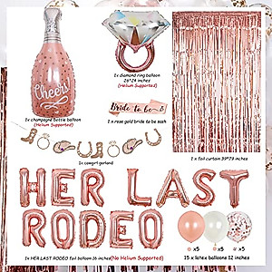 Western Bachelorette Party Decorations Her Last Rodeo Balloons Cowgirl Banner for Bridal Shower Wild West Party Supplies
