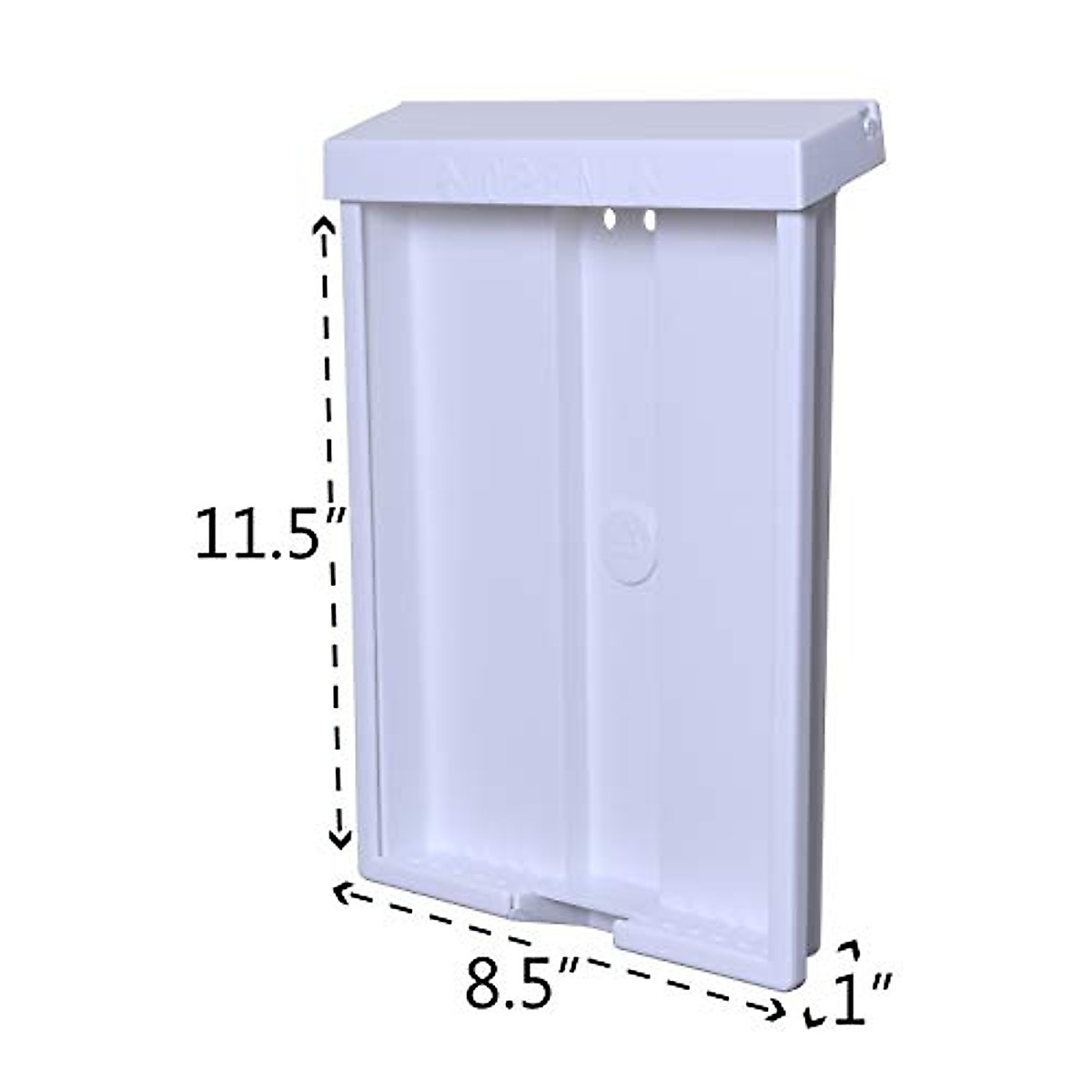 Set of 6, Outdoor Literature Dispenser for 8.25 x 11 Pamphlets with Clear Front Panel, Hinged Top Lid, Semi-Waterproof Brochure Holder for Wall Mount - Plastic, White