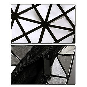 Danse Jupe Womens Geometric Purse Holographic Chain Crossbody Bag Clutch Purse Silver