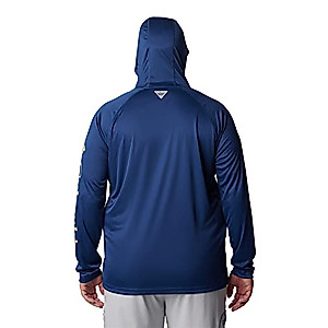 Columbia Men's Terminal Tackle Hoodie, Carbon/Ancient Fossil Logo, Large