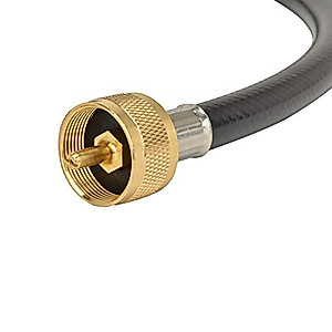 only fire 5 Feet Propane Torch Extension Hose for Propane Tree Distribution Tree Post Assembly 1" x20 Male throwaway Cylinder Thread - T and Y Connector