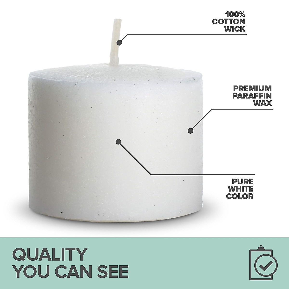 Stock Your Home White Votive Candles, Unscented Votive Candles Bulk Pack (72 Count) 10 Hour Burn Time for Parties and Weddings, Small White Candles, Long Burning Votive Candles