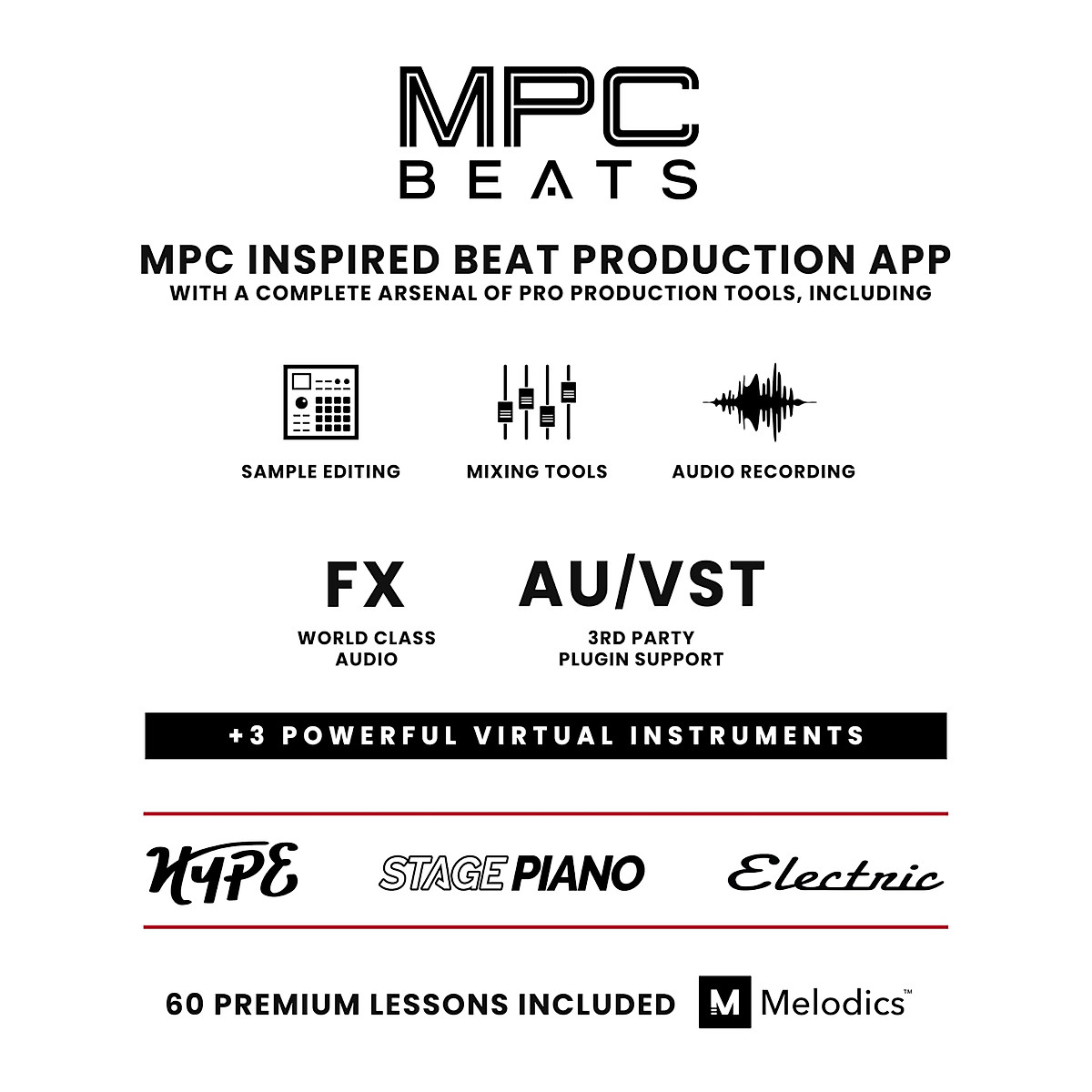 AKAI Professional MPK Mini Play MK3 - MIDI Keyboard Controller with Built in Speaker and Sounds Plus Dynamic Keybed, MPC Pads and Software Suite