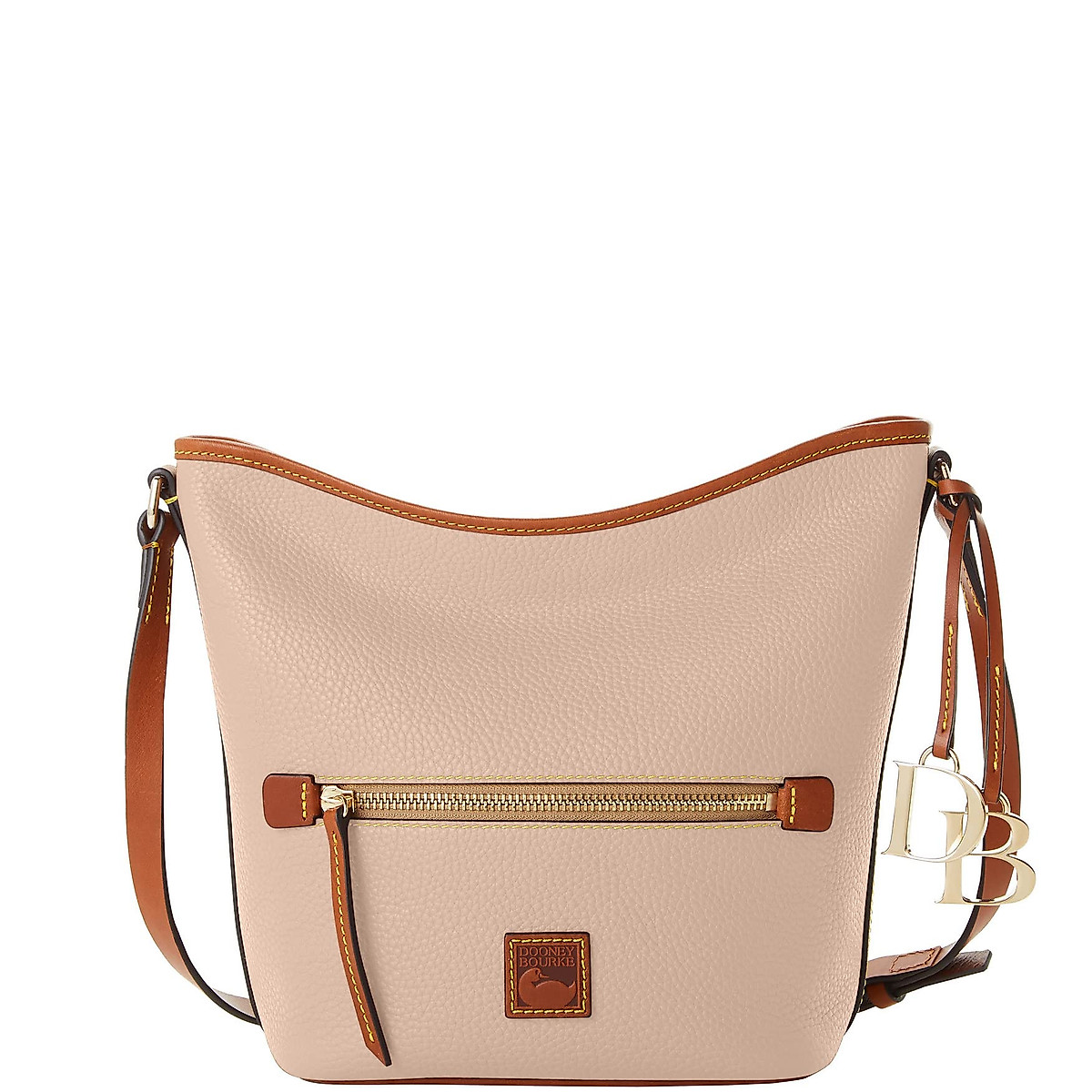 Dooney & Bourke Handbag, Pebble Grain Zip Sac Shoulder Bag - Blush