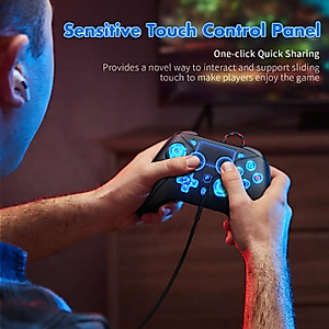 Compatible with PS5 Controller, Wired Controller for Playstation 5/PS4/PC, Gaming Controllers, Gamepad with Dual Vibration 6-axis Gyroscope Support Turbo Macro Multi Touch Pad 3.5mm Audio Jack