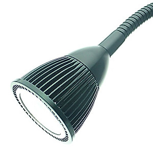 QUANS 5W Clip on Clamp Gooseneck COB LED Desk Table Light lamp Cool White 19inch Neck Black