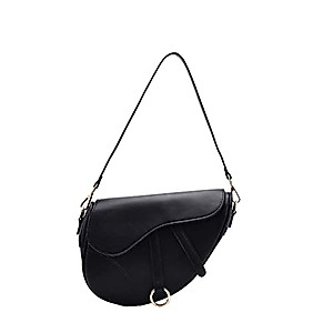 PURFANREE Women Trendy Small Clutch Purse Saddle Shoulder Bag Underarm Handbag Satchel HandBag Crossbody Bag