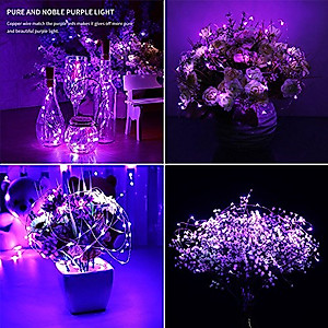 ER CHEN Fairy Lights Plug in, 99Ft/30M 300 LED Starry String Lights Outdoor/Indoor Waterproof Copper Wire Decorative Lights for Bedroom, Patio, Garden, Party, Christmas Tree (Purple)