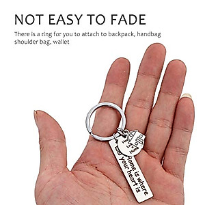 Amosfun 2pcs New Home Keychain Home Is Where The Heart Is Keychain Housewarming Gift Key Rings Inspirational Souvenir Gifts for Purse Bag Hanging Decoration