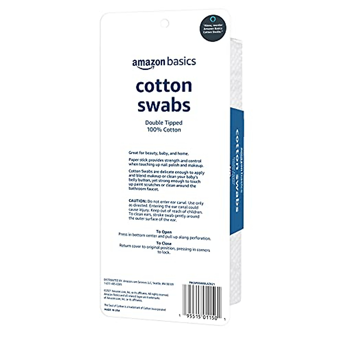 Amazon Basics Cotton Swabs, 500 ct, 1-Pack (Previously Solimo)