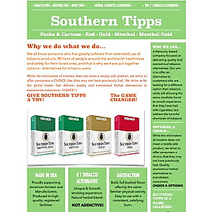 SOUTHERN TIPPS RED PACK HERBAL CIGARETTES - Tobacco & Nicotine Free, Proprietary Botanical Blend, Smooth Smoking Experience, Non-Addictive - 20 Sticks