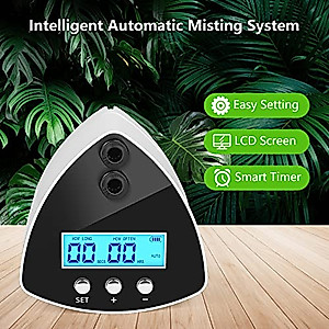 DAOTAILI Reptile Misting System, Automatic Intelligent Reptile Humidifiers with 3 PCS Spray Nozzles, LCD Reptile fogger with Smart Timing Rainforest.This is Rainforest Device, Not A Sprayer