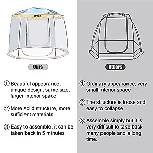 Bubble Igloo PVC Tent, JTDDO Winter Tent Oversize Cold Protection Canopy Tent 9'x9' for 4-6 Person for Outdoor/Garden/Backyard/Patios, Beige