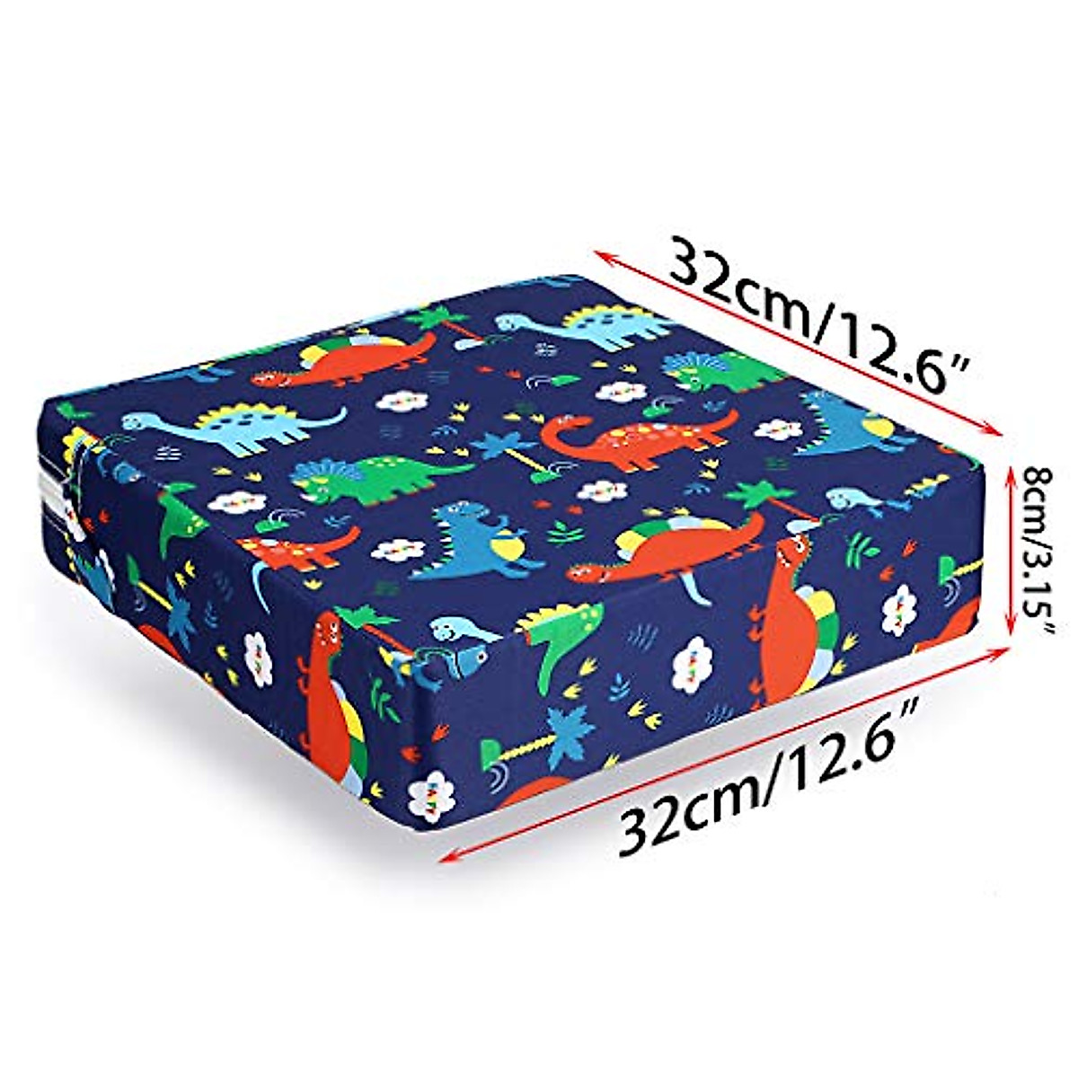 Sumnacon Chair Increasing Cushion - Baby Toddler Kids Infant Portable Dismountable Highchair Booster Cushion Washable Thick Chair Seat Cloth Straps,Dinosaur Blue
