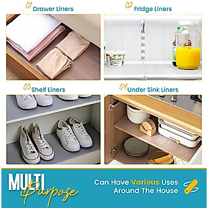 Refrigerator Liners for Shelves by Linda’s Essentials (8 Pack) - Refrigerator Shelf Liners for Glass Shelves Protects Against Spills - Multi-Use Shelf, Drawer and Fridge Liners - BPA Free