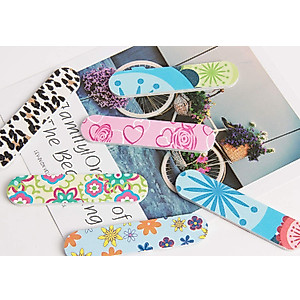 SBYURE 48 Pcs Colorful Girly Nail File,Double Sided Natural Emery Board Set Bulk for Women,Cosmetic Manicure,Color Random