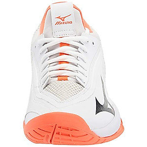 Mizuno Womens Wave Impulse Tennis Shoe , White-fiery Coral , 7.5
