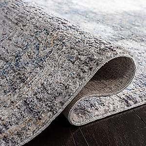 SAFAVIEH Dream Collection 2'6" x 4' Grey/Blue DRM410K Vintage Oriental Distressed Premium Viscose Accent Rug