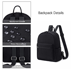 ecodudo Mini Backpack Purse for Women Teen Girls Small Fashion Bag (Sunflower Black)