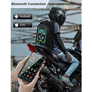 Taysem LED Backpack Motorcycle Backpack - Cool Laptop Backpacks for Men Smart LED Backpack with Programmable Pix Screen (A)