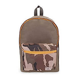 Everest Basic Color Block Backpack, Olive/Camo, One Size