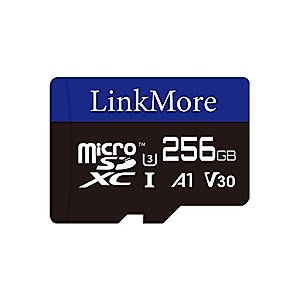 LinkMore 256GB Micro SDXC Card, A1, UHS-I, U3, V30, Class 10 Compatible, Read Speed Up to 100 MB/s,Write Speed Up to 75 MB/s, SD Adapter Included