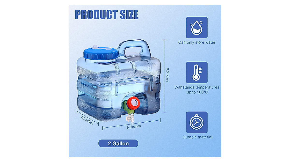 Maxdot 4 Pcs Water Storage Containers with Spigot Camping Water ...