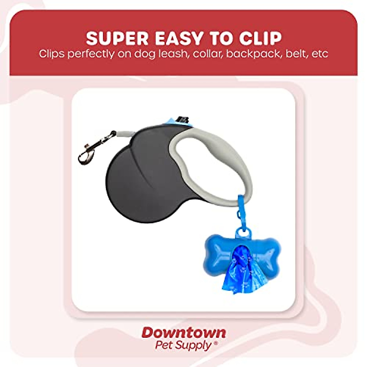 Downtown Pet Supply Dog Poop Bags (1000 CT - Rainbow Paw Print Bags & 2 Dispensers) Waste Bag Dispenser Clips to Dog Leashes Bags & Dog Harnesses- Poop Scoop Bags are Leak-Proof Bags & Unscented