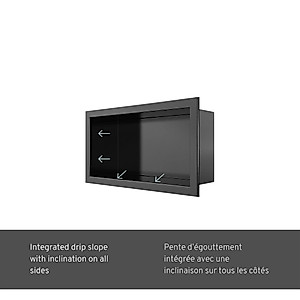 Odass | Shower Niche | 12" X 6" | NO Tile Needed ­| Rectangular Stainless Steel #304 Niche | Matt Black Recessed Single Shelf Organizer | Bathroom Storage for Shampoo Bottle