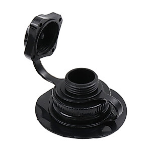 Quluxe 5 Pcs Air Valve Inflatable Boat Spiral Air Plugs Air Mattress Plugs Boston Valve for Rubber Dinghy Raft Kayak Pool Boat Airbeds- Black