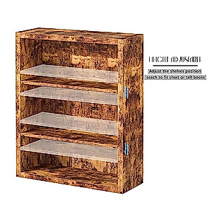 FUSUNBAO 3-Tier Bookshelf with Wheels Industrial Style Book Storage Organizer Bookcase Floor Standing Fixed Shelves,Adjustable Shelf,Display Shelves Cabinet for Living Room/Bedroom/Office