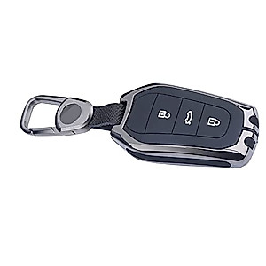 ZZBYFDC Car Keychain Cover Smart zinc Alloy Key case,Fit for Peugeot 208 308 508 3008 5008 Citroen C4 Picasso DS3 DS4 DS5 DS6