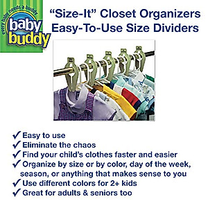 Baby Buddy Size-It Closet Organizers, Size Dividers for Nursery Organization, Pink, 5 Count