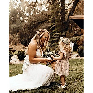 2Bunnies Girl Baby Toddler Vintage Lace Pom Pom Flutter Sleeve Easter Birthday Outfit Dress (Dusty Pink, 2T)