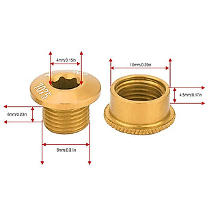 5Pcs Aluminum Alloy Chainring Bolt ycle Chainwheel Screws Mountain Road Bike Crankset Bolts for Single Double Triple Speed(Gold 5mm) Ycle Chainring Screws Bolt Double Bolts Single Speed crankset Bike