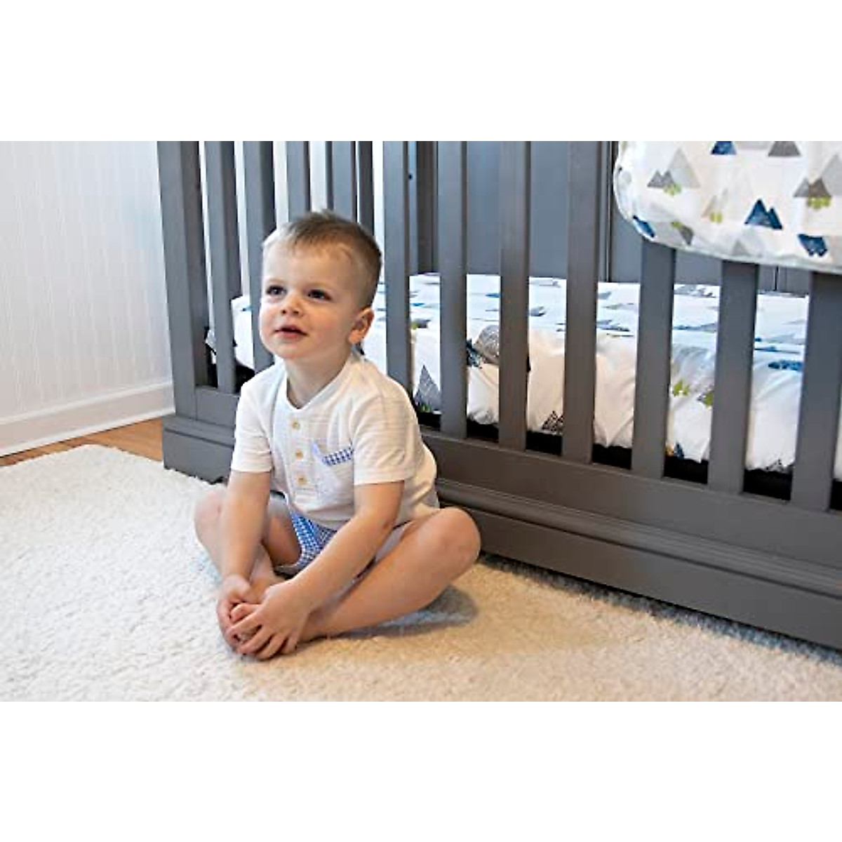 Standard Microfiber Fitted Crib Sheets for Baby Girl, Baby Boy, and Neutral, 2 Pack Crib Sheets Crib Essentials for Baby 28x52 Crib Sheets (Bears & Mountains)