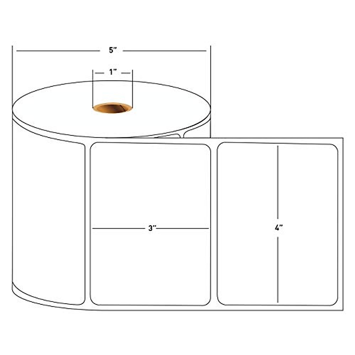 Brother Genuine RD005U1S Standard Die-Cut Labels, White Paper, 4 inch x 3 inch, Multipurpose, Direct Thermal, 980 Labels/Roll, 8 Rolls, 7,840 Total Labels