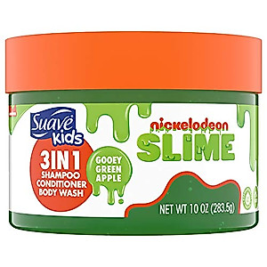 Suave Kids Shampoo, Conditioner, Body Wash 3 in 1 for Ease Gooey Green Apple Tear-Free 10 oz