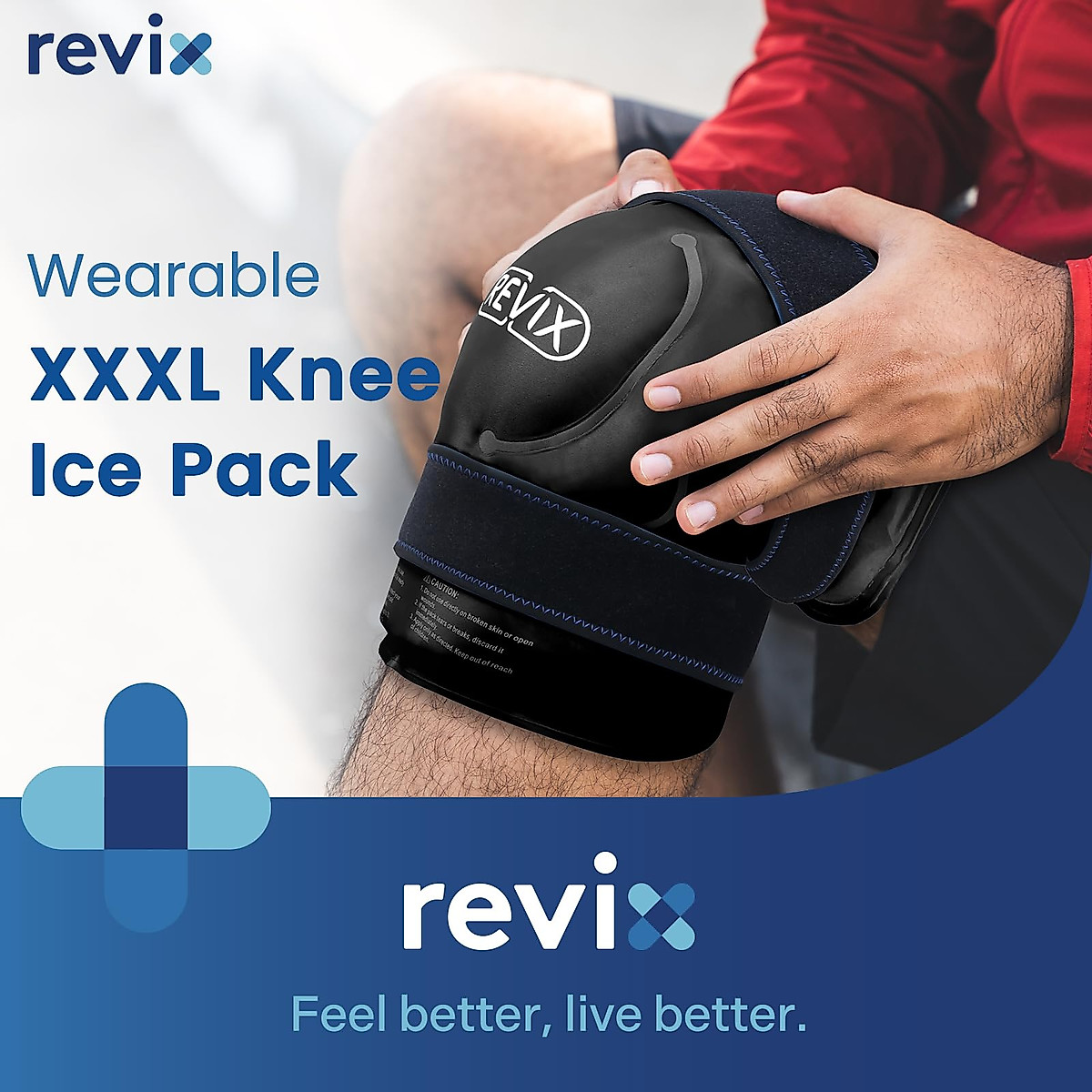 REVIX 20'' XXXL Reusable Ice Knee Wrap for Discomfort Reduction, Cold Therapy Gel Pack for Knee, Back, Shoulder Relaxation and Post-Workout Recovery, Soft Plush Lining Cold Pack